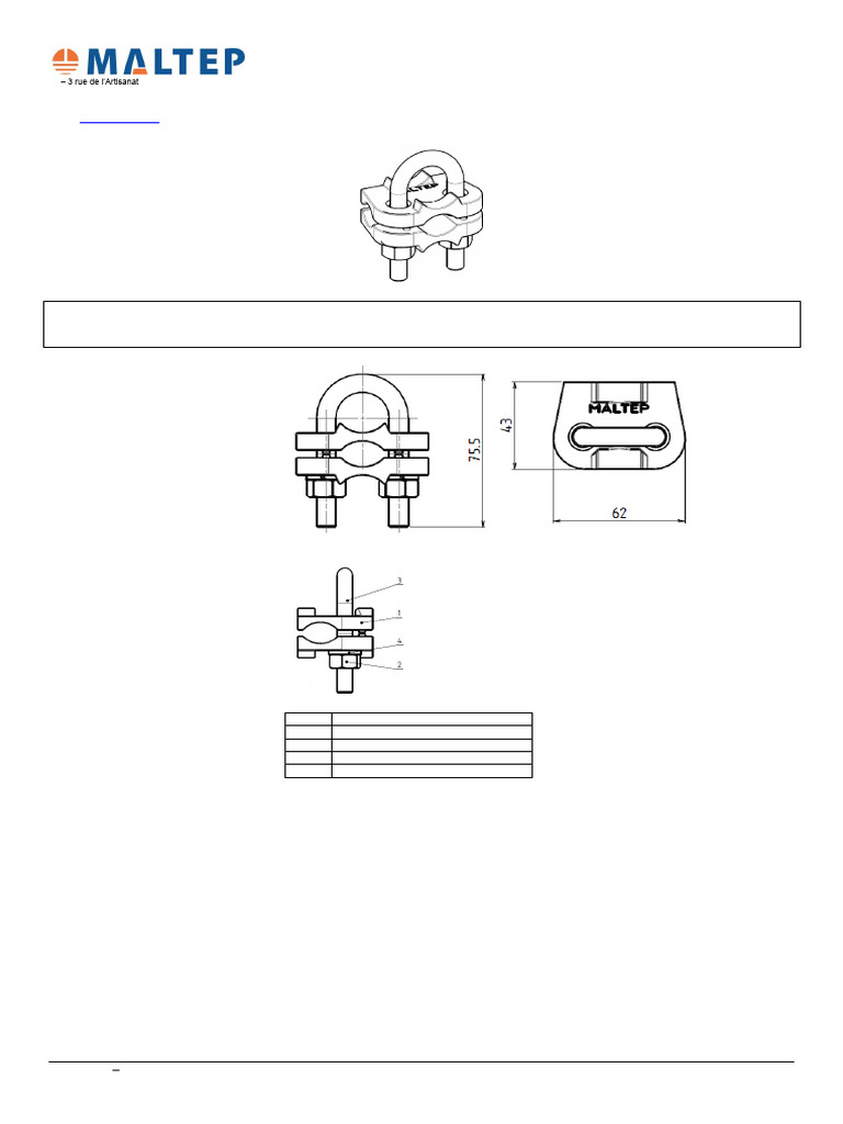 Stirrup Clamp Datasheet for Earth Rod | PDF