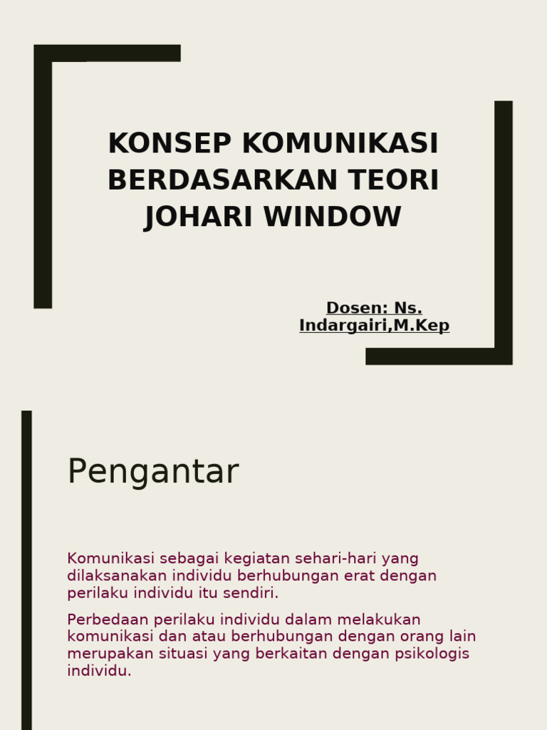 Konsep Komunikasi Johari Window | PDF