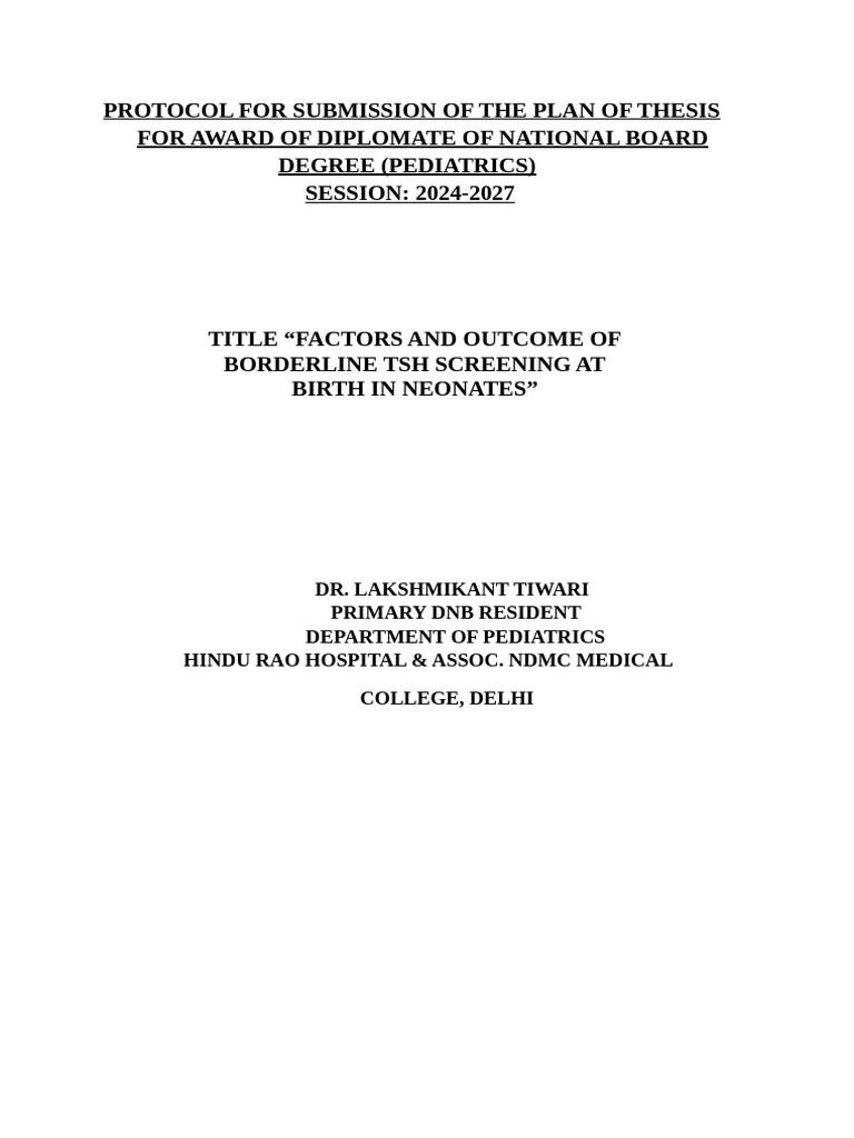 Borderline TSH Screening in Newborns | PDF | Hypothyroidism | Thyroid ...