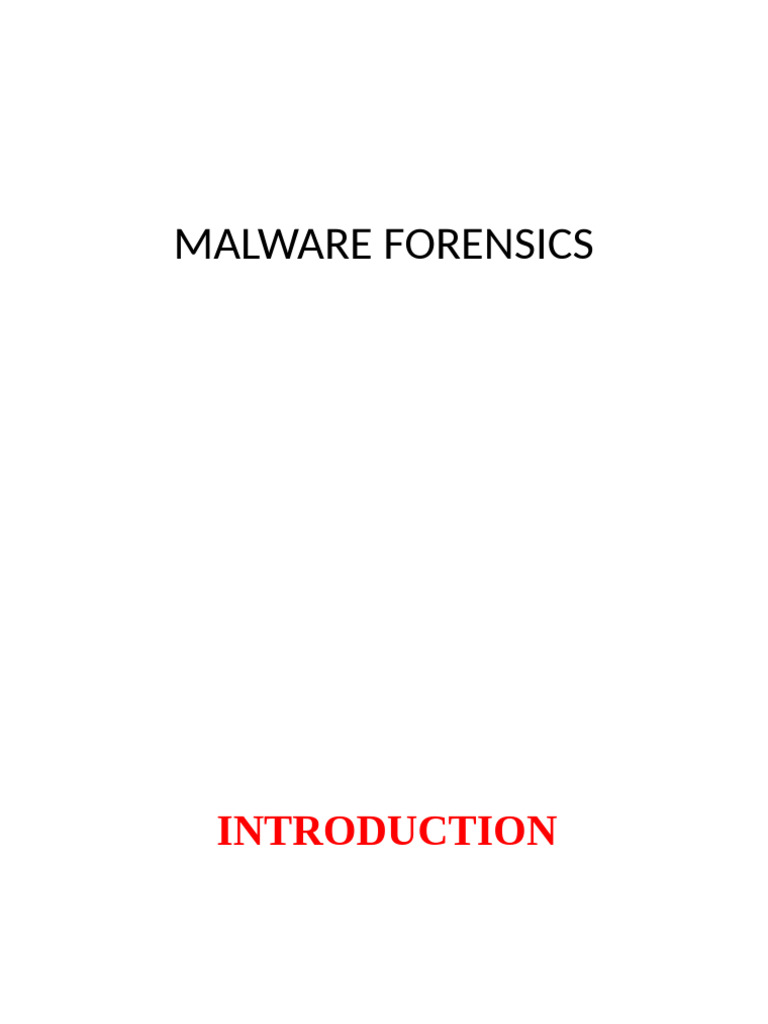 Malware Forensics Introduction | PDF | Malware | Computer Virus