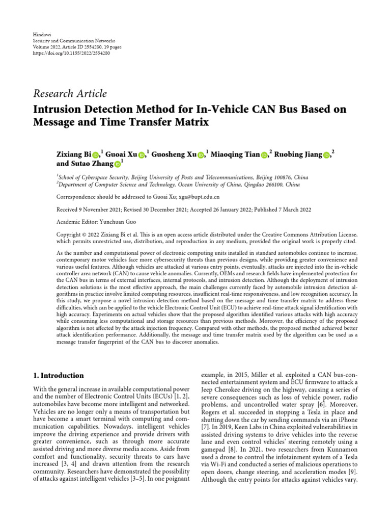 Intrusion_Detection_Method_for_In-Vehicle_CAN_Bus_ | PDF | Computer ...