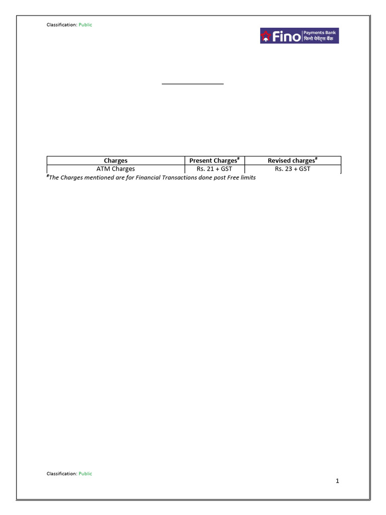 Important Notice: Charges Present Charges Revised Charges | PDF
