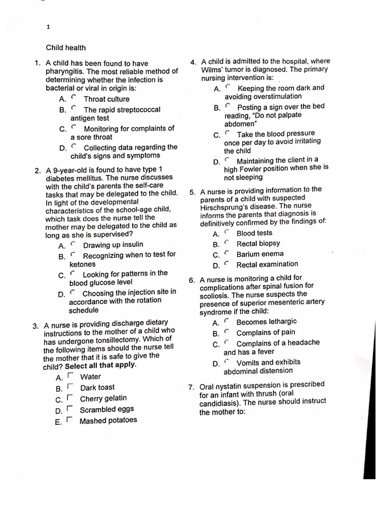 Final Paeds Test | PDF