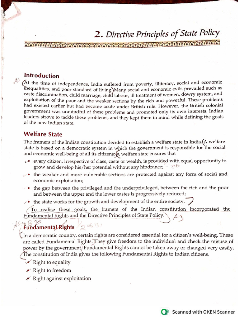Directive Principles of State Policy | PDF
