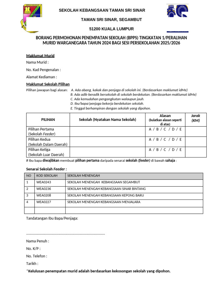 Borang Bpps Tahun Pindaan 2024 | PDF
