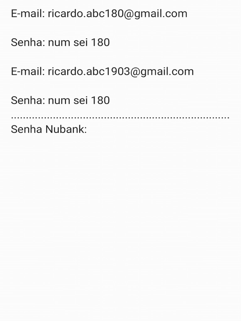 Contas e Senhas | PDF