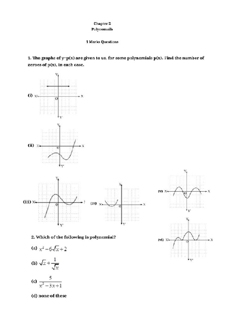 Polynomials Test 1 Marks Pdf 0273