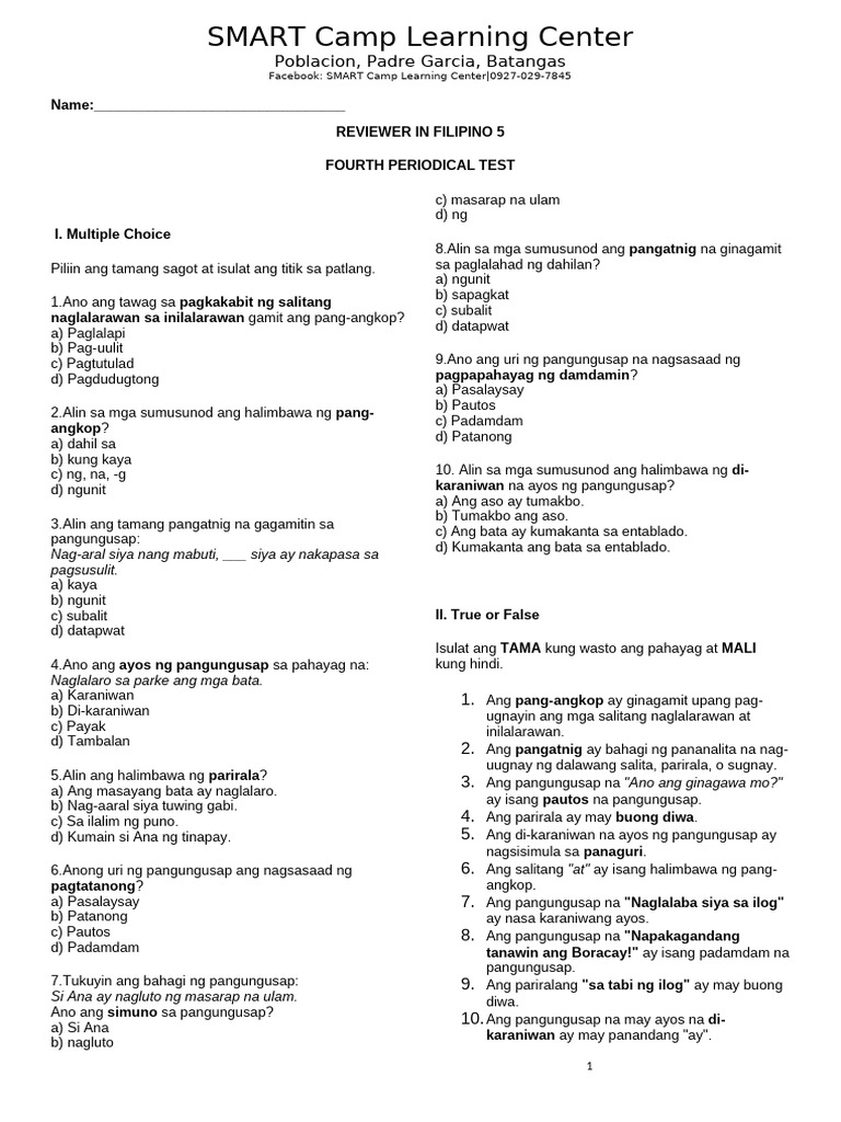 Filipino 5 | PDF