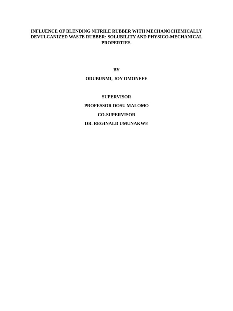 Blending Nitrile with Devulcanized Rubber | PDF | Natural Rubber ...
