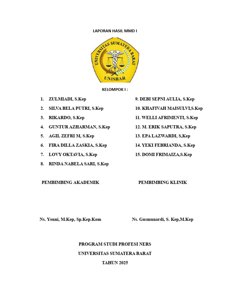 Laporan Hasil MMD I | PDF