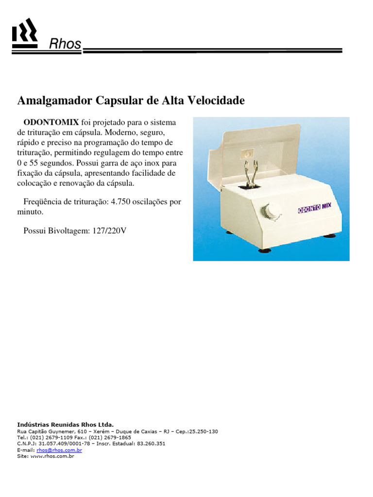 Amalgamador Odontomix - Rhos | PDF