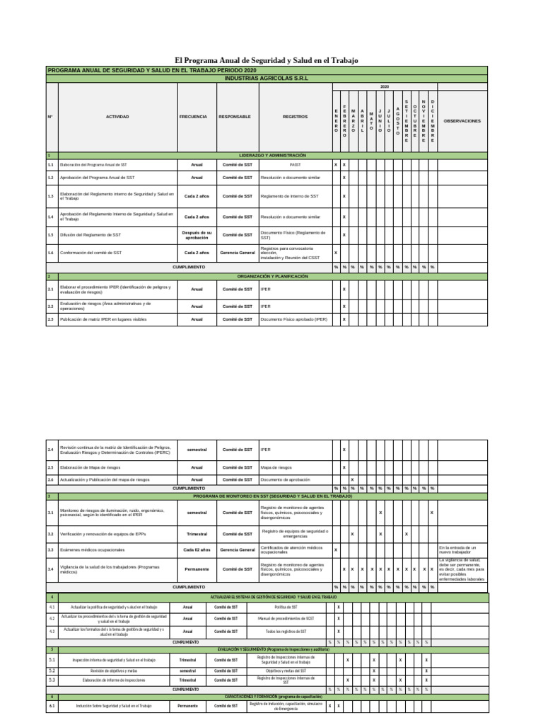 El Programa Anual de Seguridad y Salud en El Trabajo Actualizado | PDF | La seguridad
