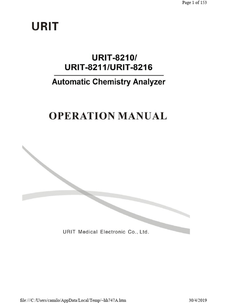 URIT 8210 Operation Manual inglés | PDF | Printer (Computing) | Barcode