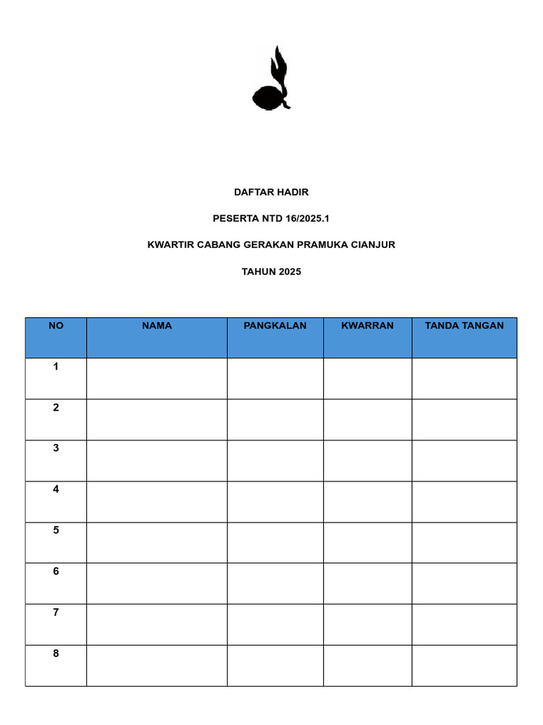 DAFTAR HADIR NTD NTL SANGKURIANG - Docx - 20250312 - 144018 - 0000 | PDF