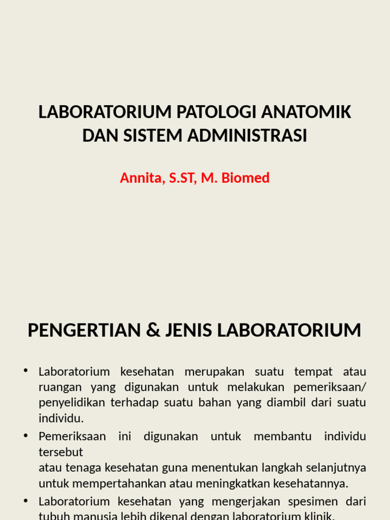 1 Laboratorium Patologi Anatomik Dan Sistem Administrasi | PDF