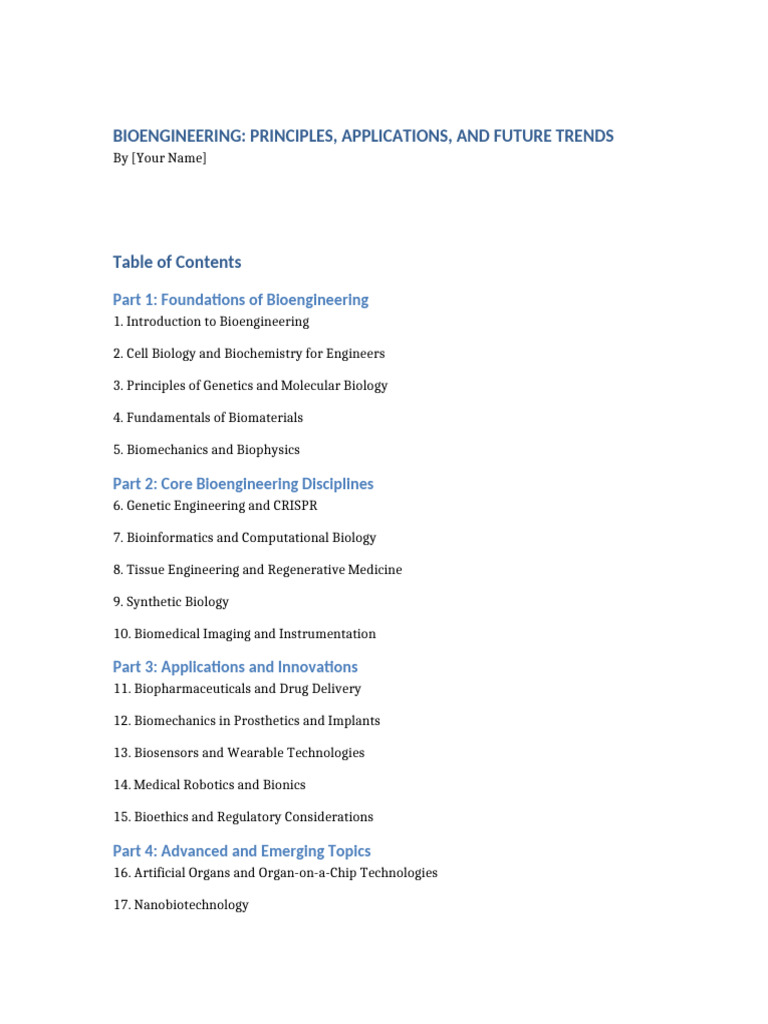 Bioengineering Textbook | PDF