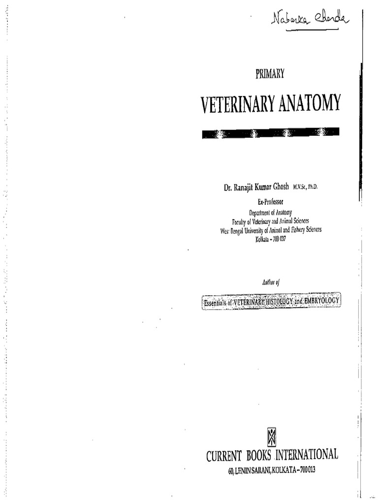 Primary Veterinary Anatomy by R.K Ghosh | PDF
