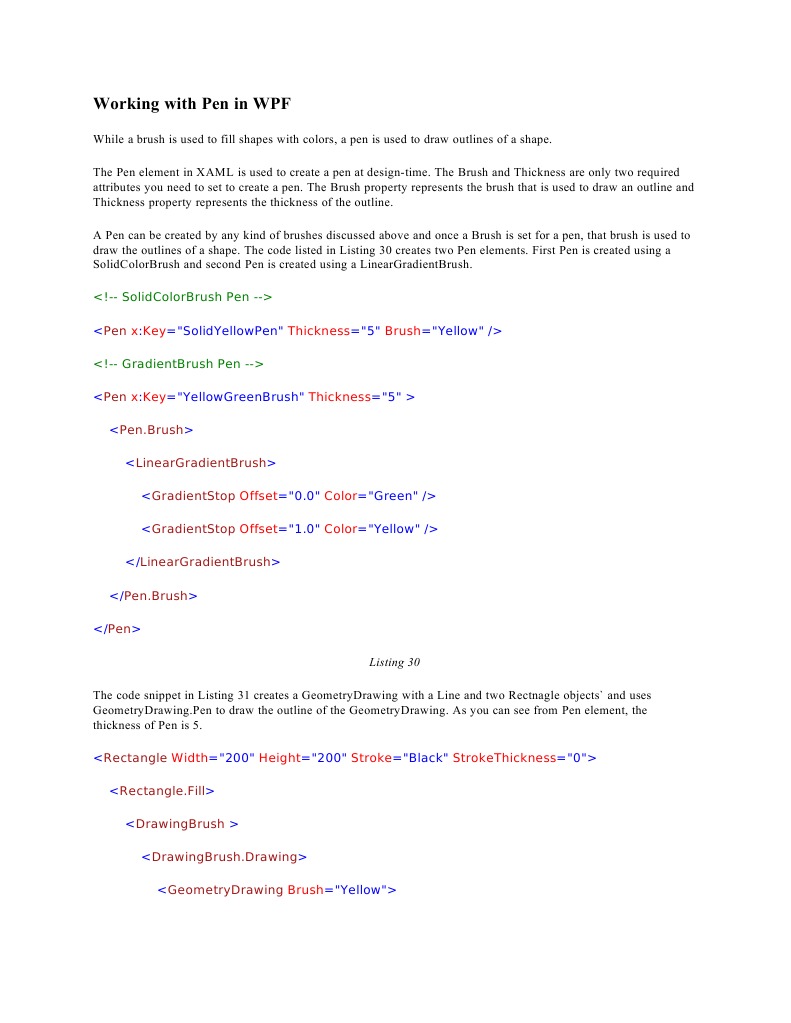 Working With Pen in WPF | PDF | Extensible Application Markup Language | Triangle