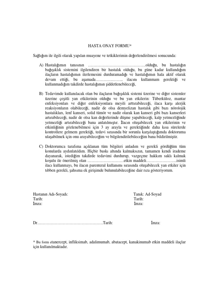 Hasta Onay Formu | PDF