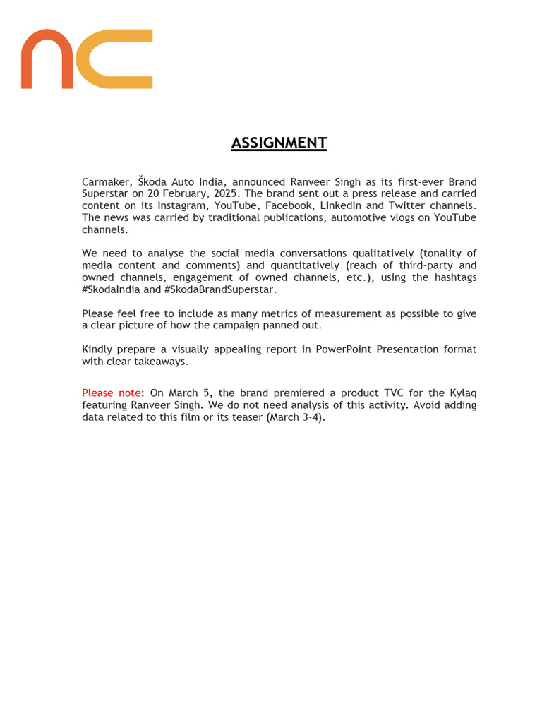 Assignment - Account Executive - ORM | PDF