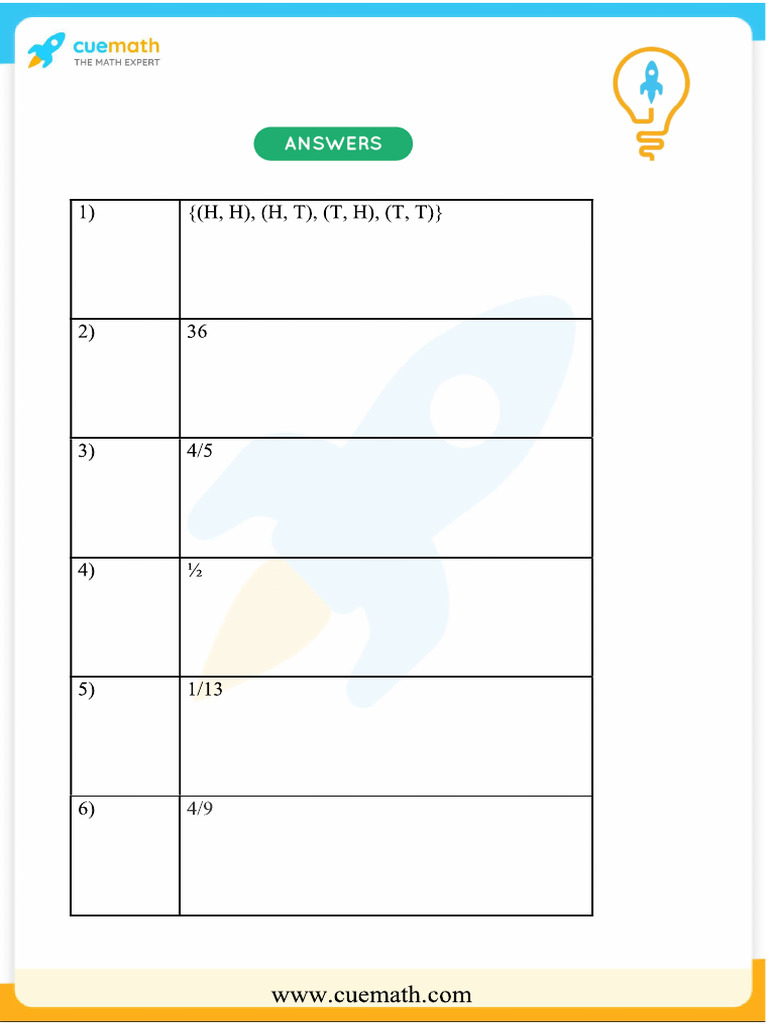 Probability Pracctice Sheet - 4 Answer Key | PDF