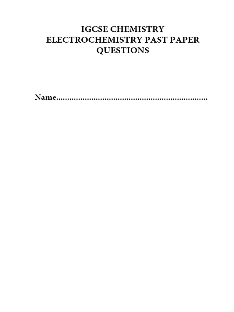 Electrochemistry Qns | PDF | Anode | Electrode