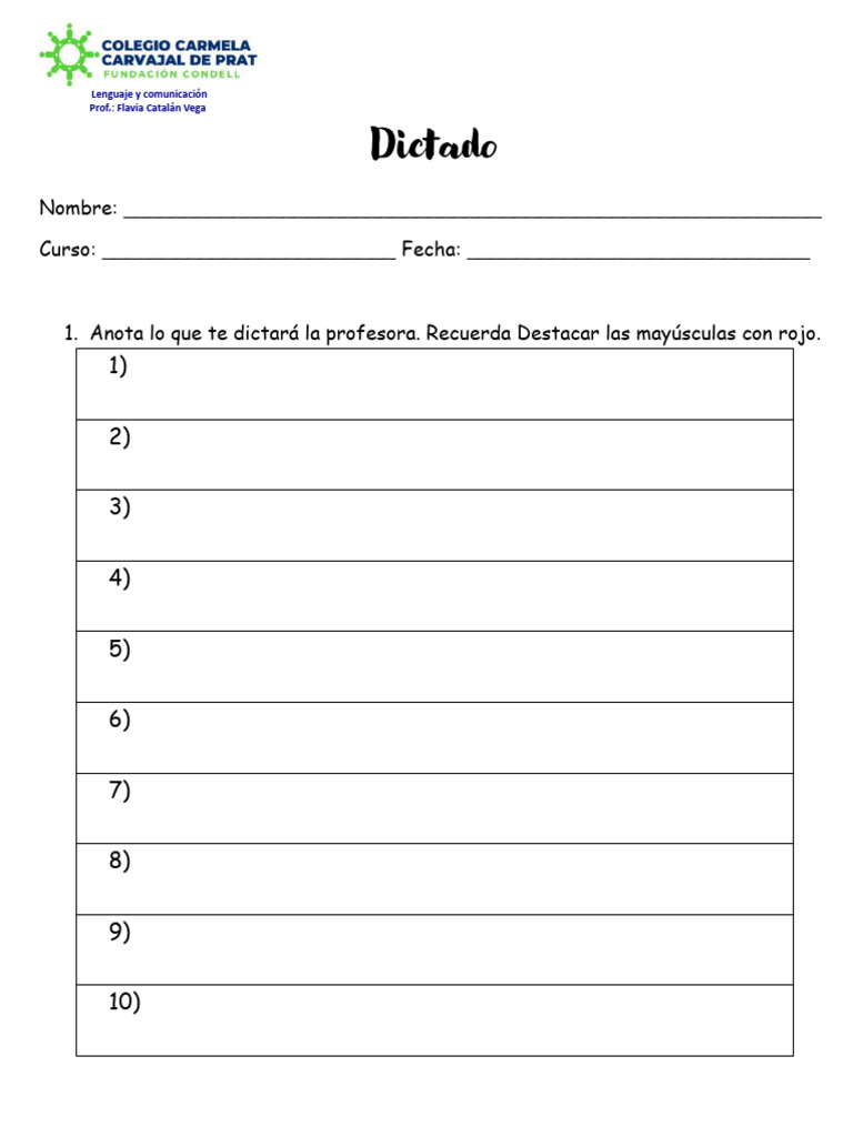 Dictado 1 | PDF