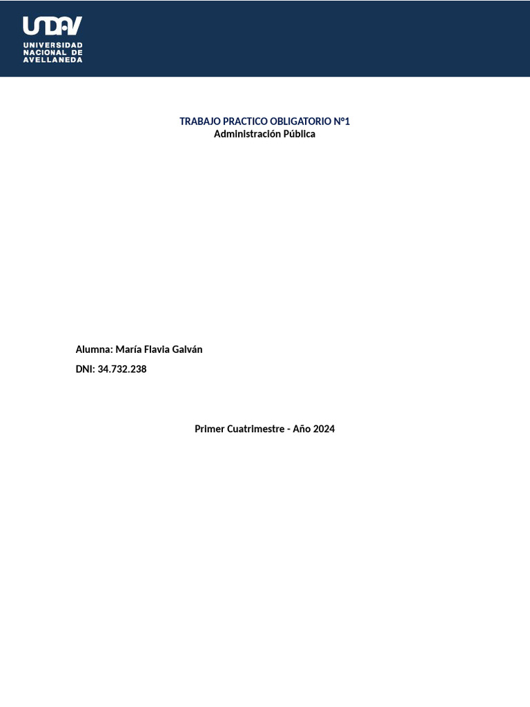 Galvan - Flavia - TPO1 AP | PDF | Administración Pública | Gobierno