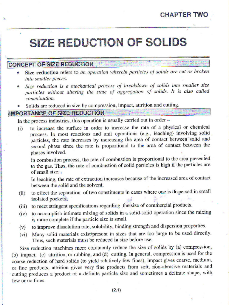 Book Material - Size Reduction | PDF