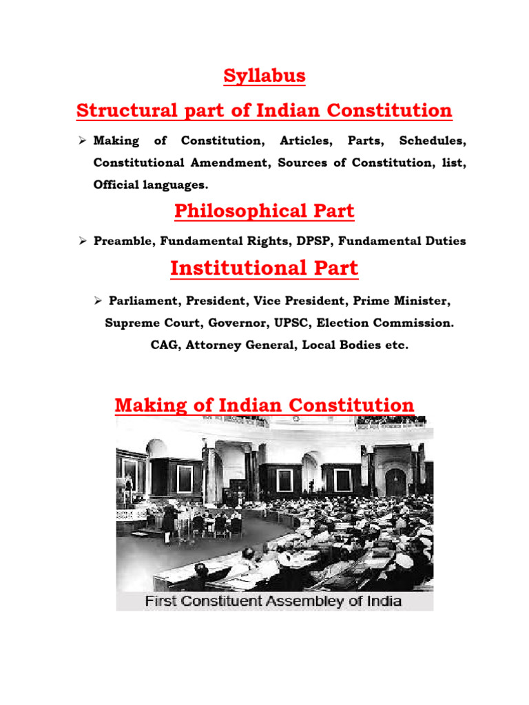 Indian Constitution Structure and History | PDF | Public Law ...