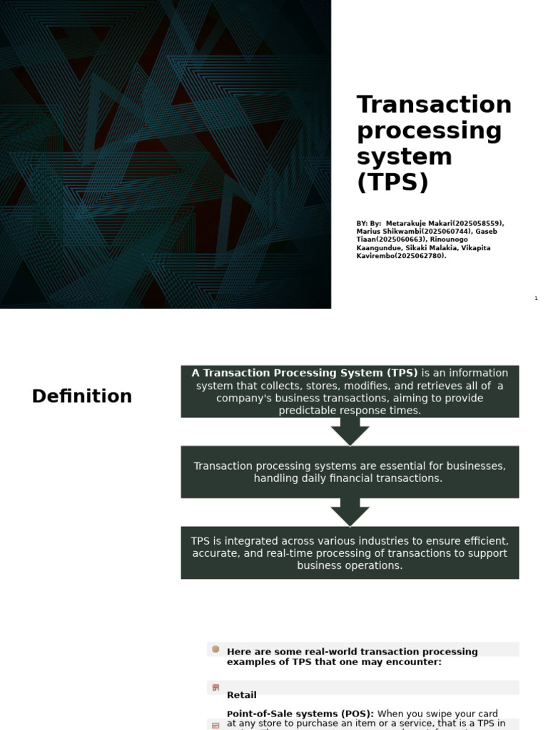 Transaction Processing System | PDF | Point Of Sale | Receipt