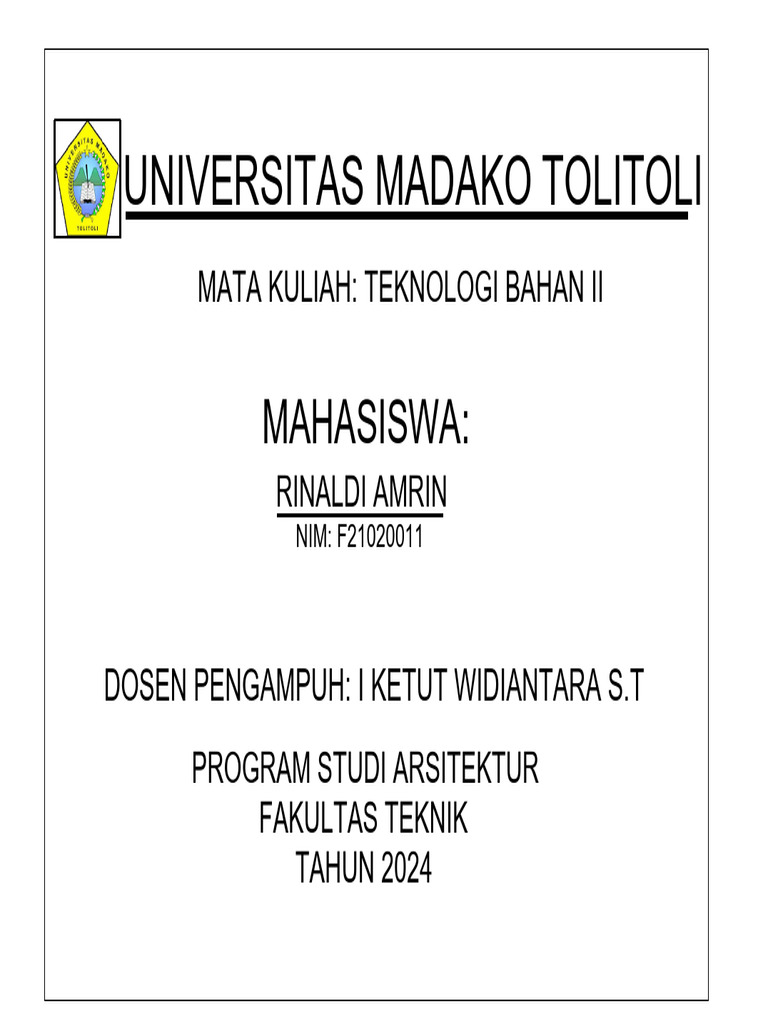 Rinaldi Amrin 21 Teknologi Bahan | PDF