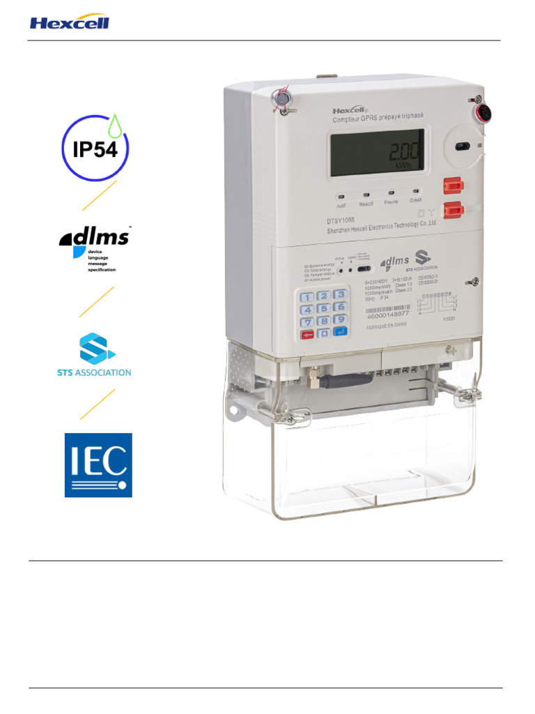 DTSY1088: Three-Phase Smart GPRS/PLC/RF Energy Meter | PDF