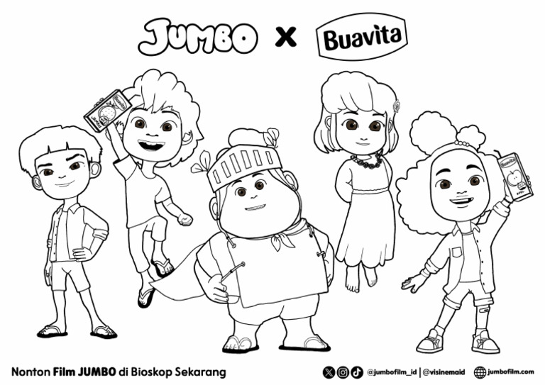 Lembar Mewarnai Jumbo X Buavita | PDF