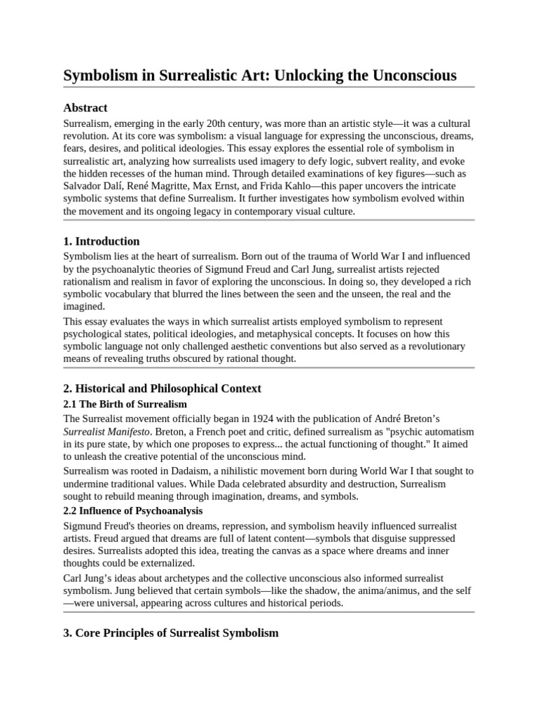 Surrealism: Symbols of the Unconscious | PDF | Surrealism | Unconscious ...