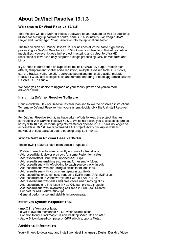 达芬奇说明 | PDF | Graphics Processing Unit | Computer Hardware