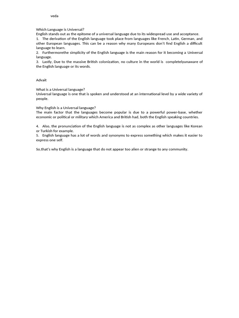 What Is A Universal Language | PDF