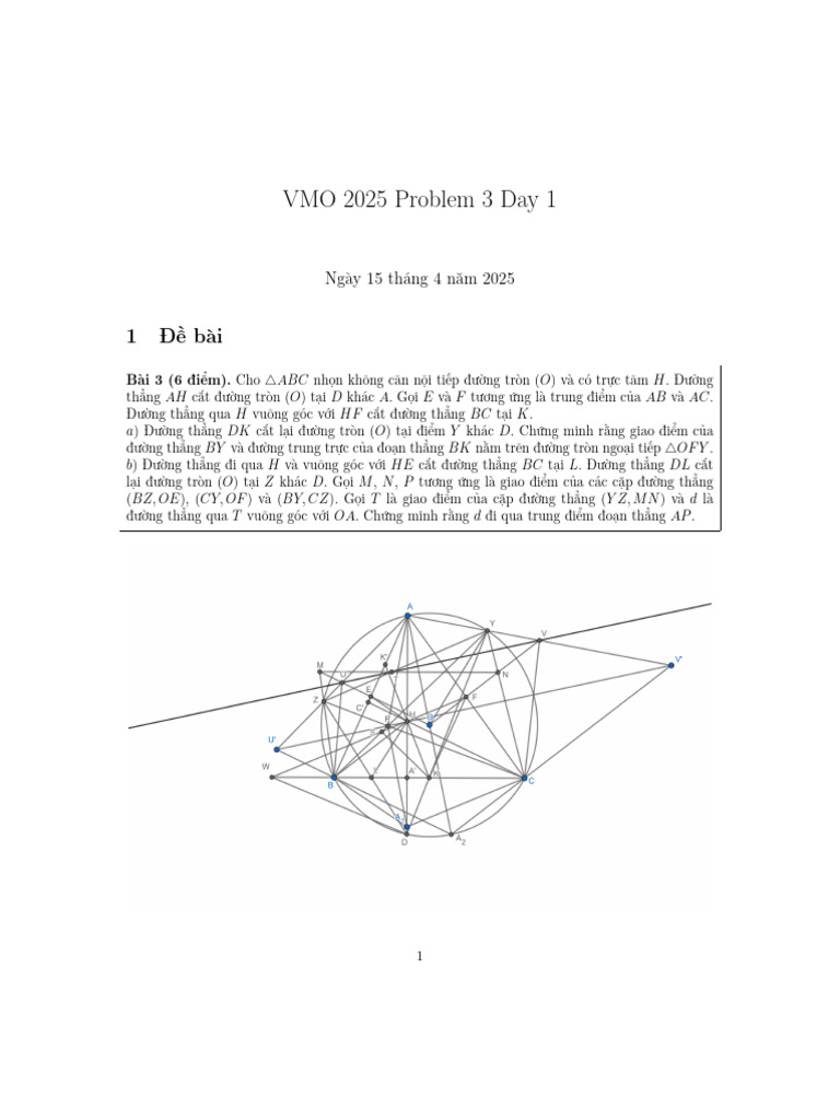 VMO 2025 Geometry Problem | PDF