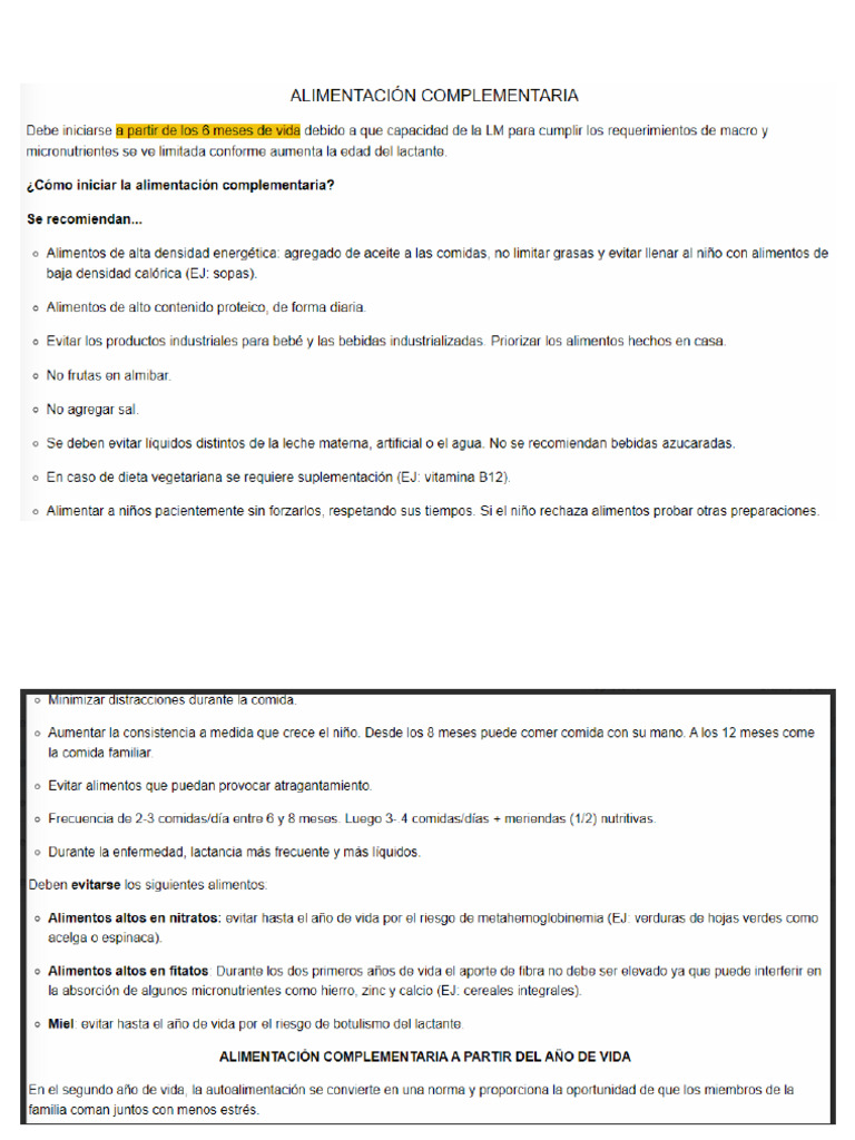 Alimentacion Complementaria | PDF