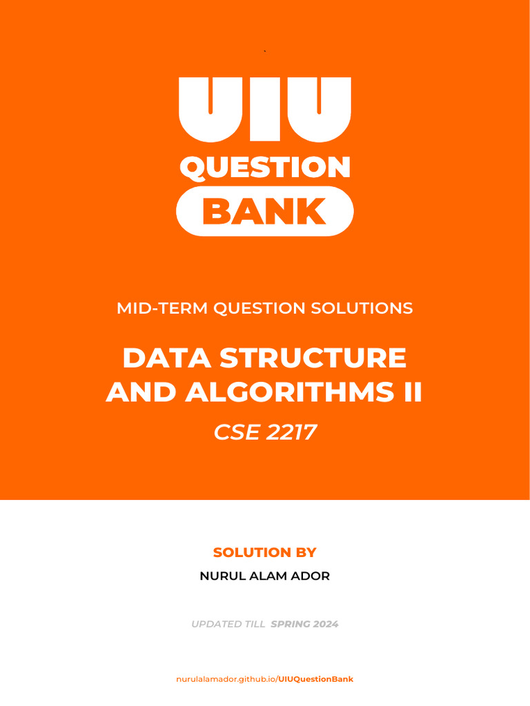 CSE 2217 Mid-Term Solutions Spring 2024 | PDF | Recurrence Relation | Applied Mathematics