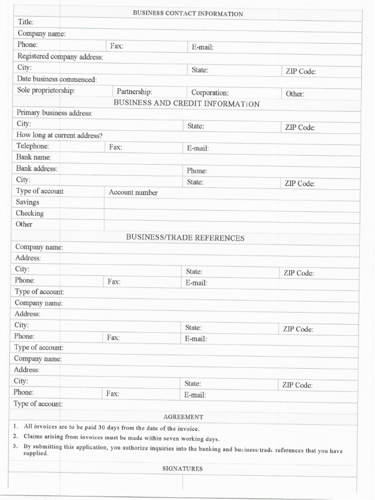 Credit Application | PDF