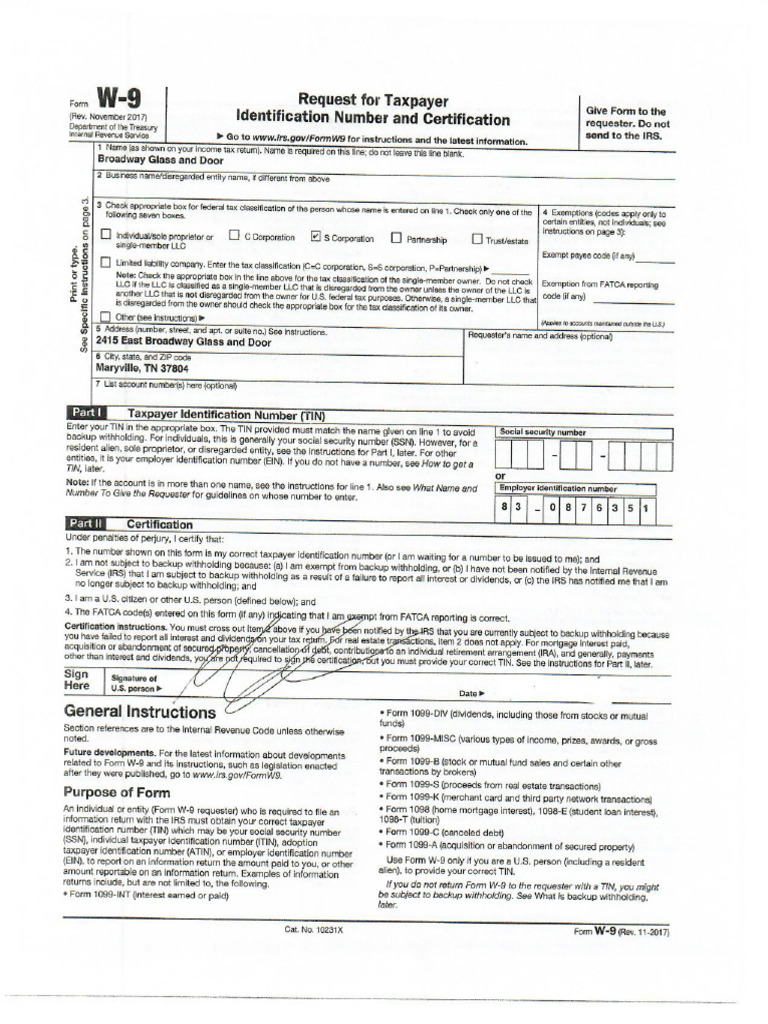 w-9 Form | PDF