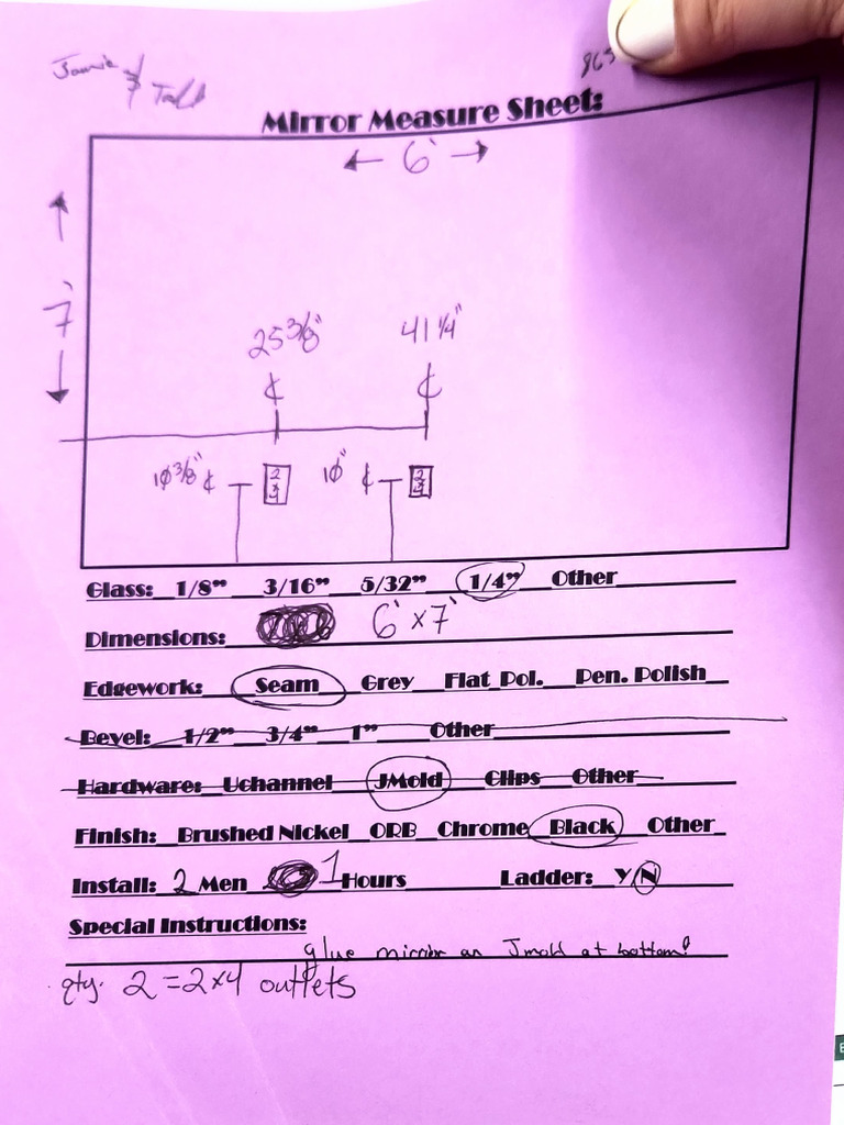 Mirror Measurement and Edgework Guide | PDF