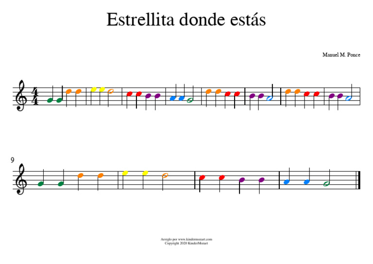 Partitura Estrellita Donde Estas | PDF