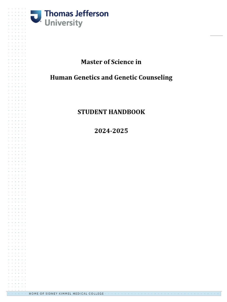 Genetic Counseling Student Handbook 2024-2025 | PDF | Genetic ...