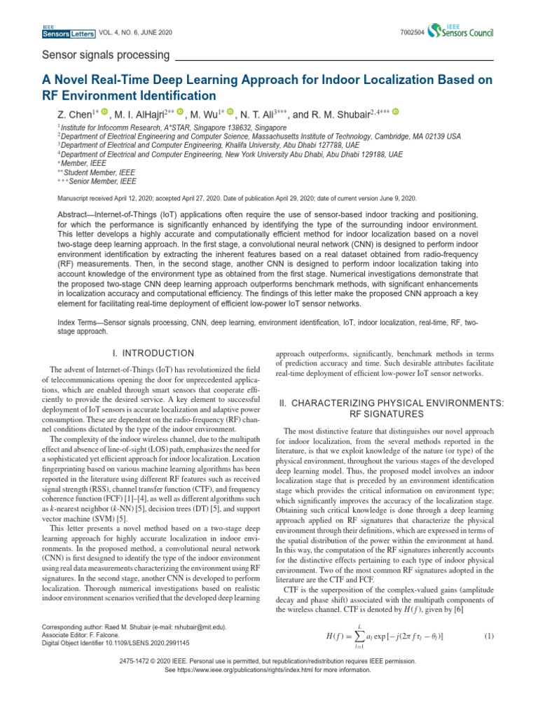 Deep Learning for Indoor Localization | PDF | Deep Learning | Internet Of Things