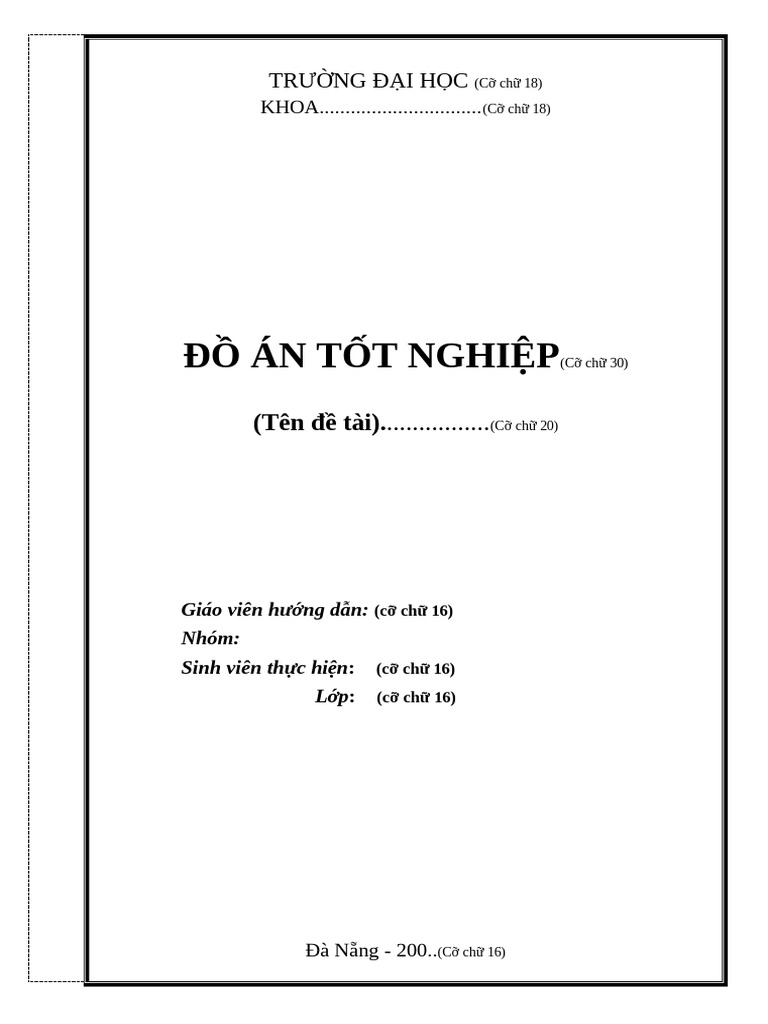 Quy Cách Đ Án TN, PBL, BTL | PDF