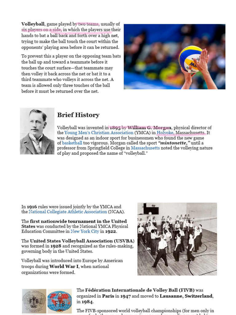 Volleyball Overview and History | PDF