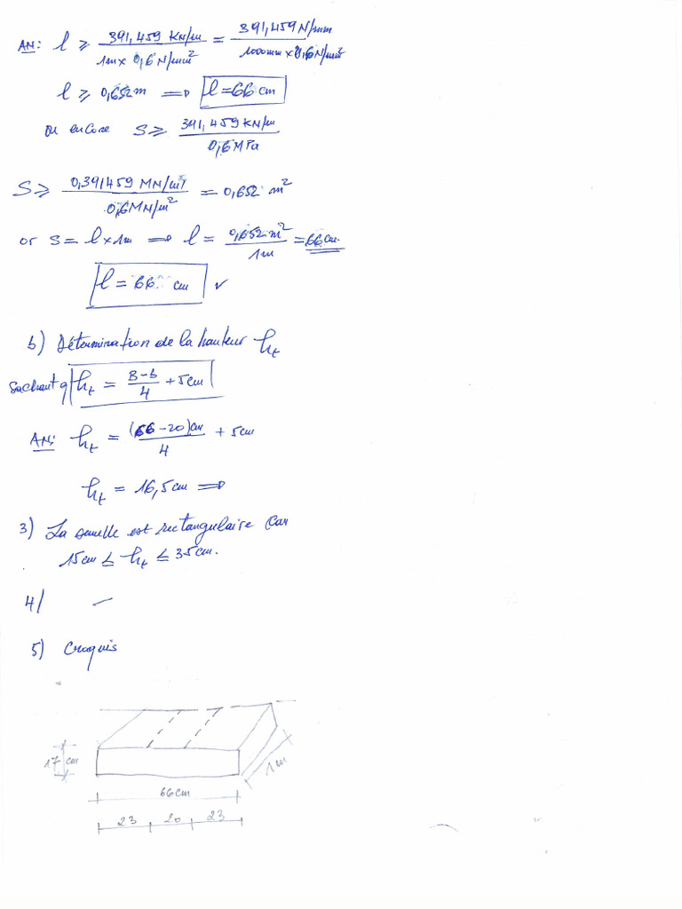 Correction Dimensionnement Semelle Filante S3. P2 | PDF