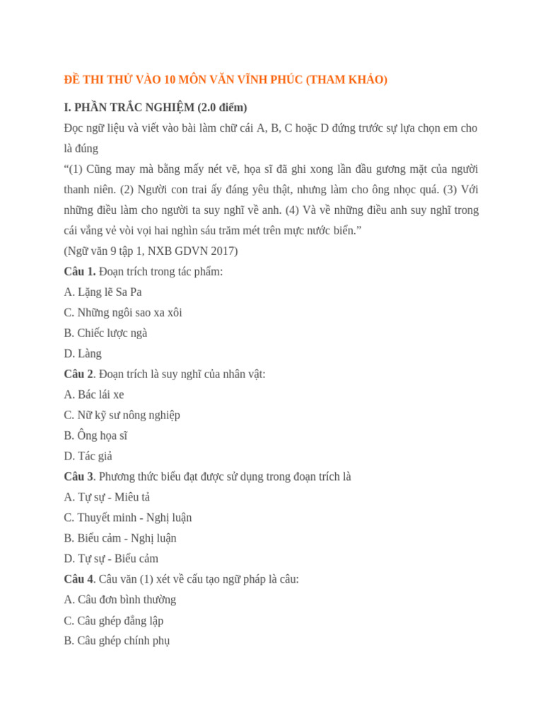 Vinh Phuc 2023 de 1 Giai | PDF